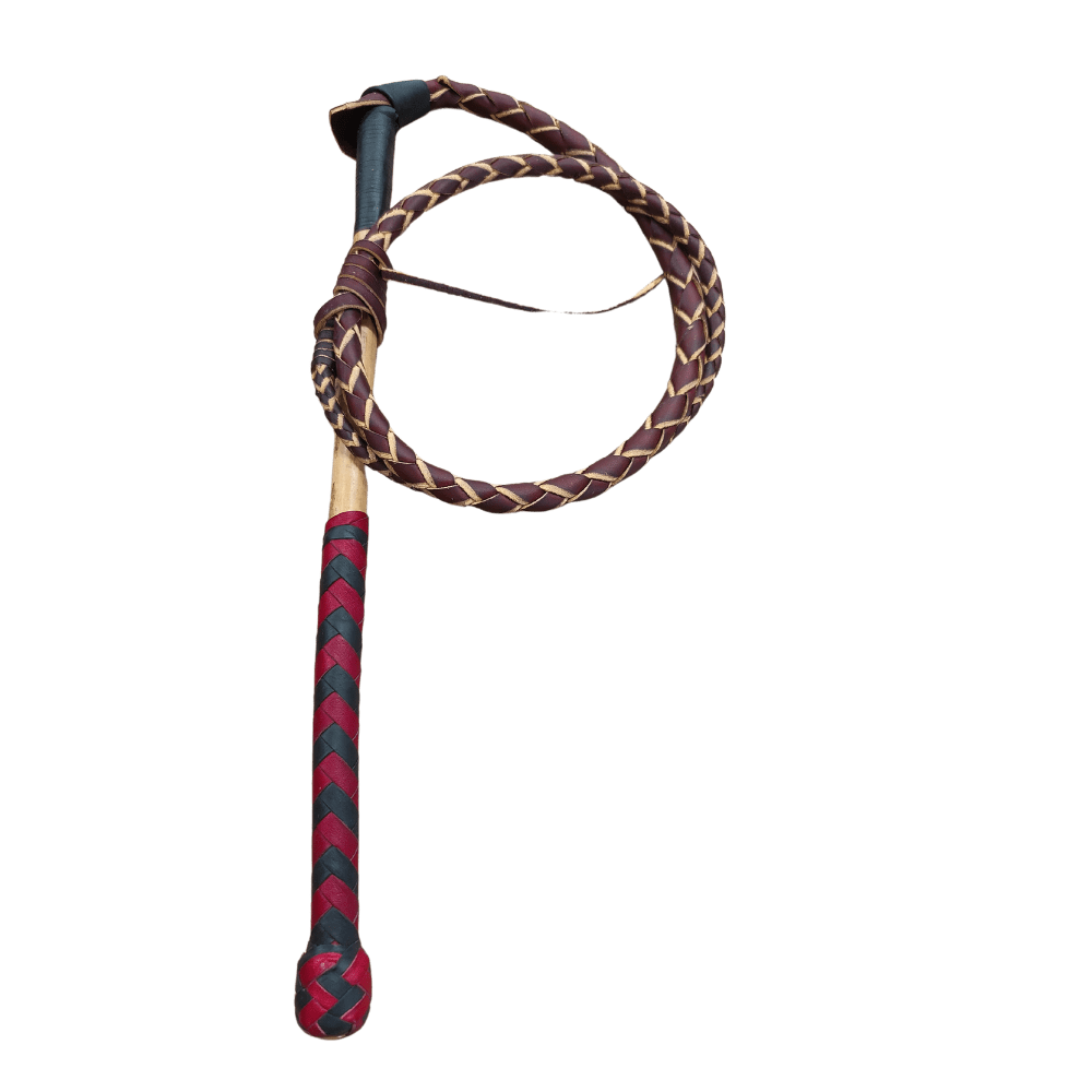Latigo Stockwhip - Red/Black Handle - Simon Martin Whips & Leathercraft