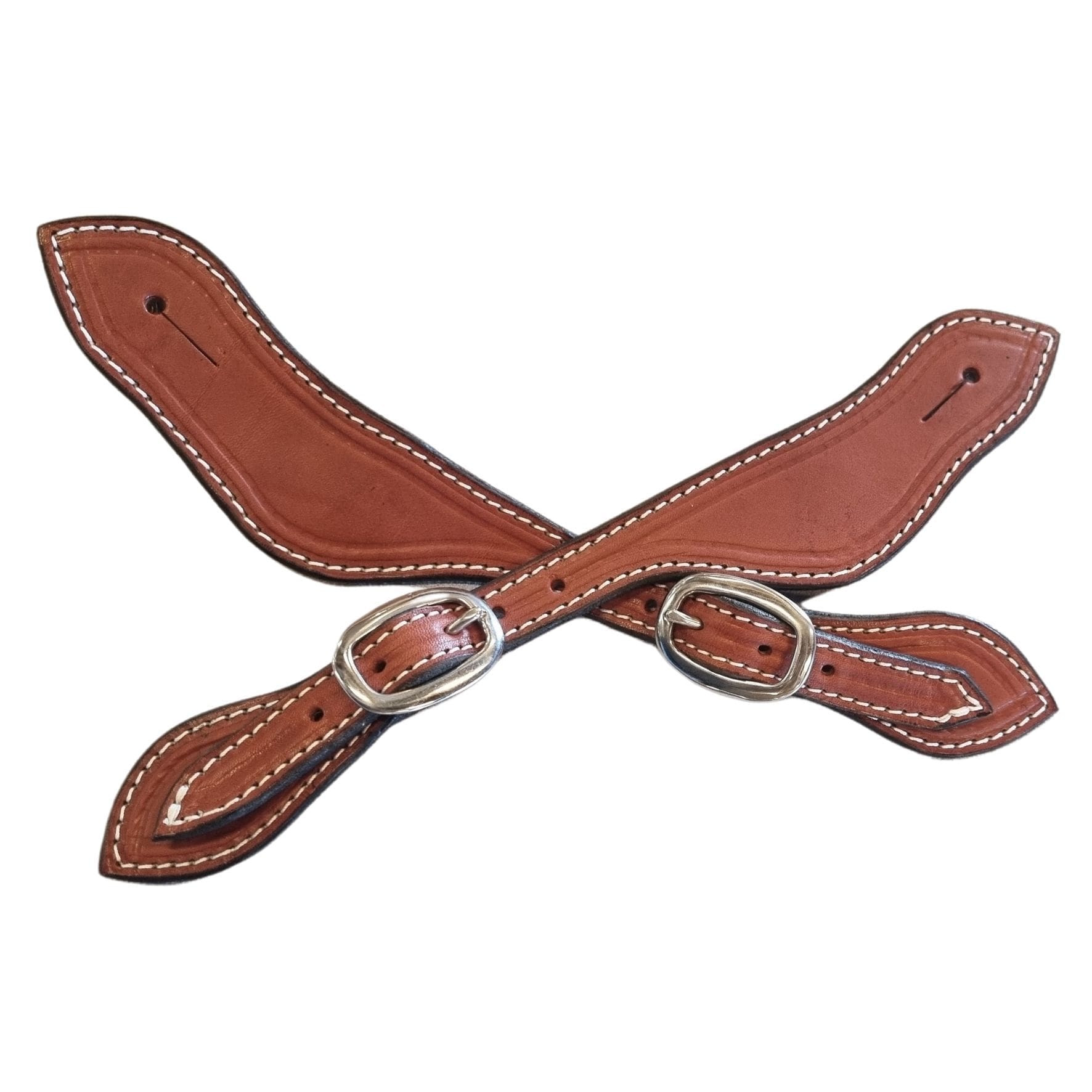 Stitched Leather Spur Straps- Men's - Simon Martin Whips & Leathercraft