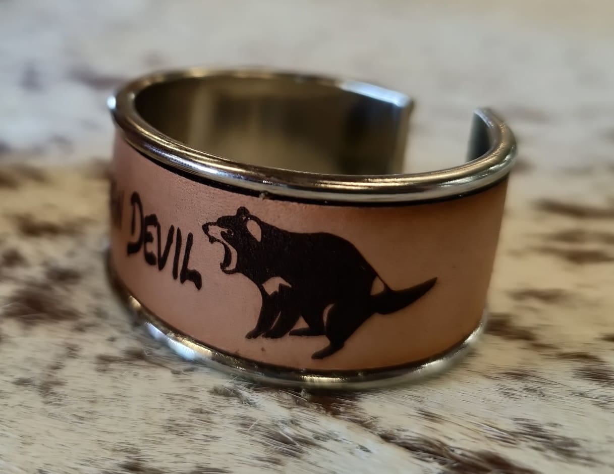 Lasered Leather Cuff - Simon Martin Whips & Leathercraft