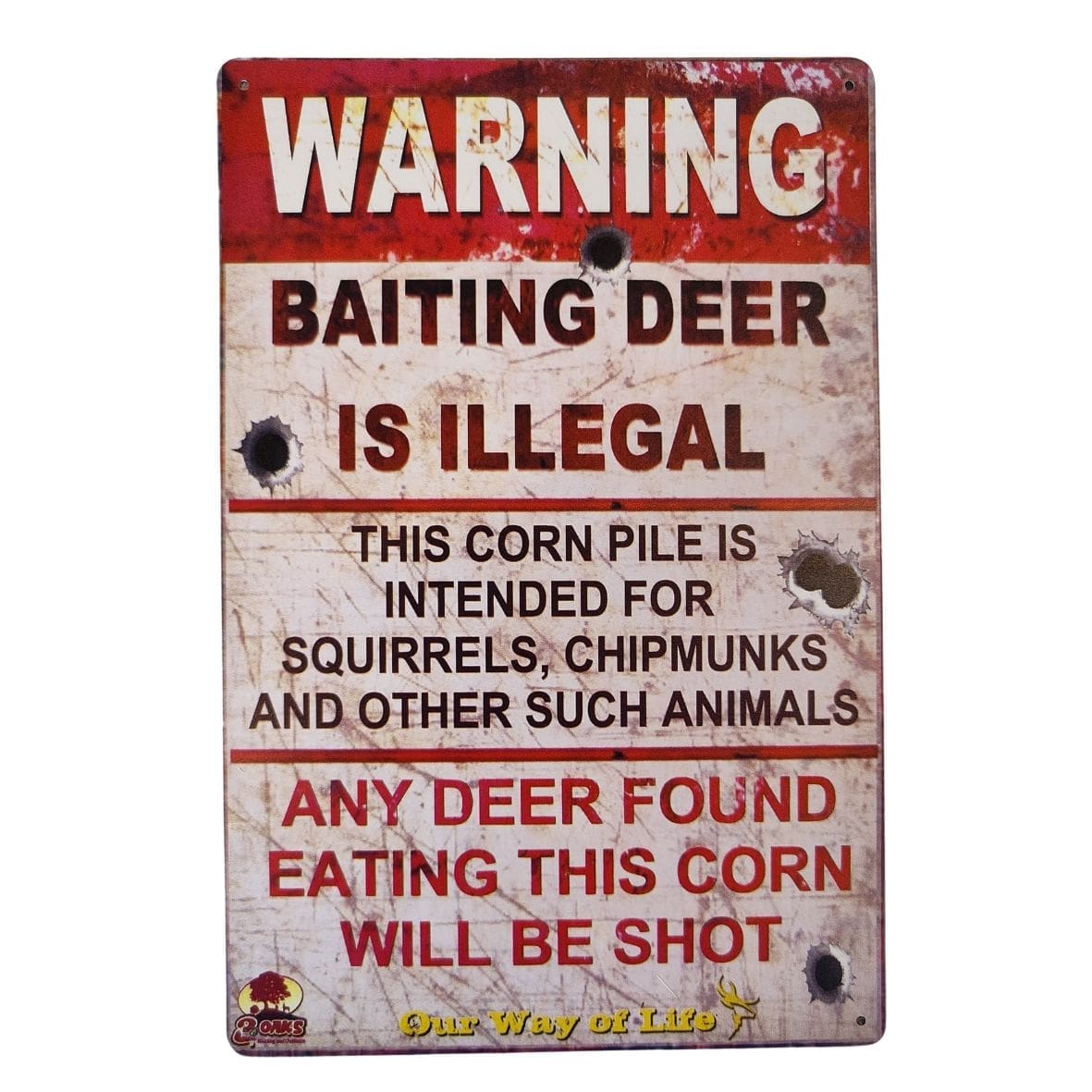Tin Sign Baiting Deer - Simon Martin Whips & Leathercraft